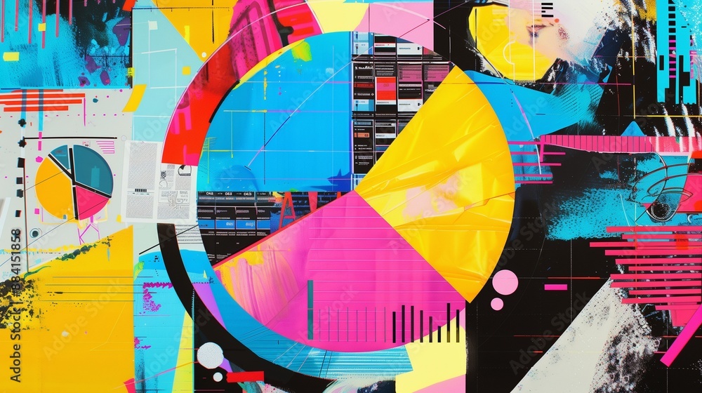 Vibrant pie chart representing market segmentation, displayed in a high ...