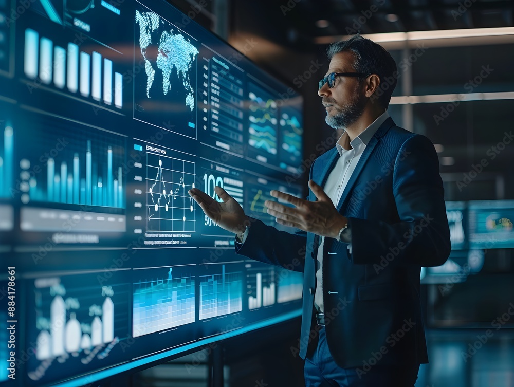 Business Leader Delivering Motivational Speech at Corporate Seminar ...