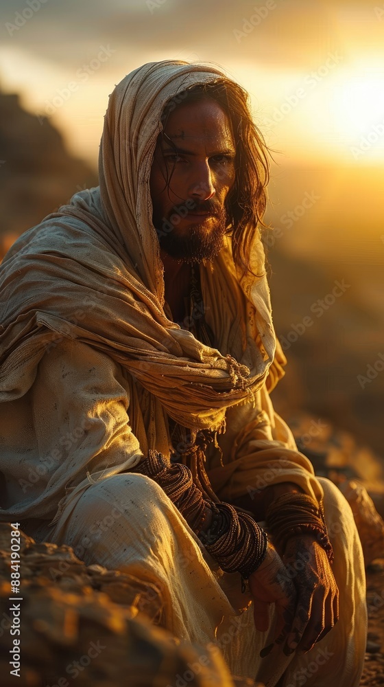 Preaching in the Desert Jesus' Ministry. Concept Jesus' Sermon ...