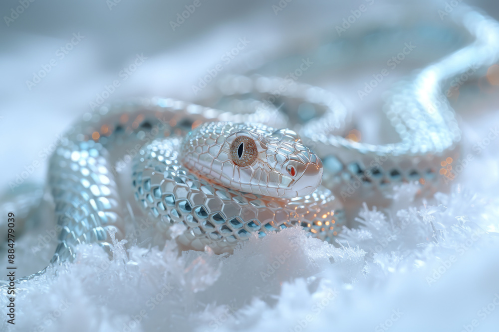 A snake made of precious metals and stones. Jewelry snake. Symbol of ...