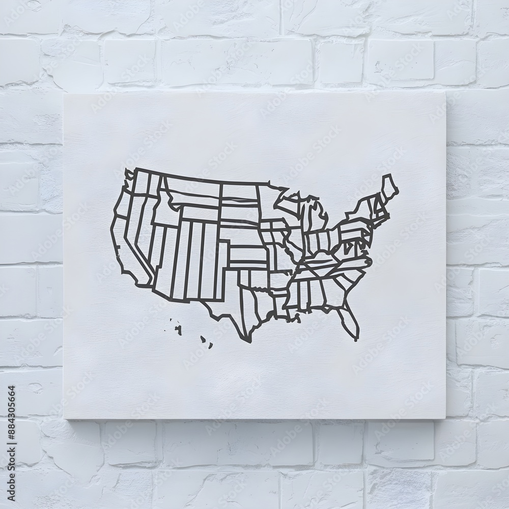 American Detailed Map Showing State Borders and Capitals for Easy ...