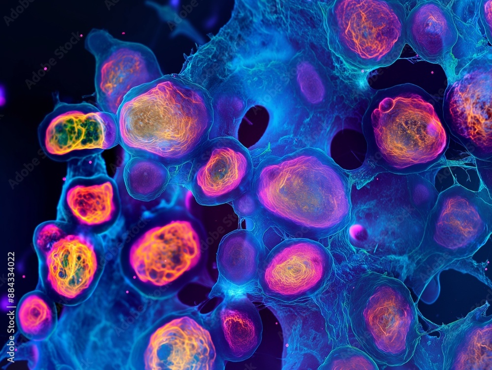 human skin cells under a microscope Stock Photo | Adobe Stock