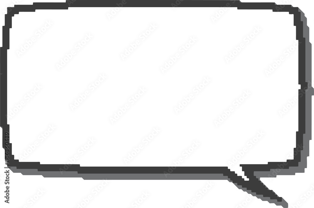 Pixel speech bubble for game design and chart. Retro chat box for ...