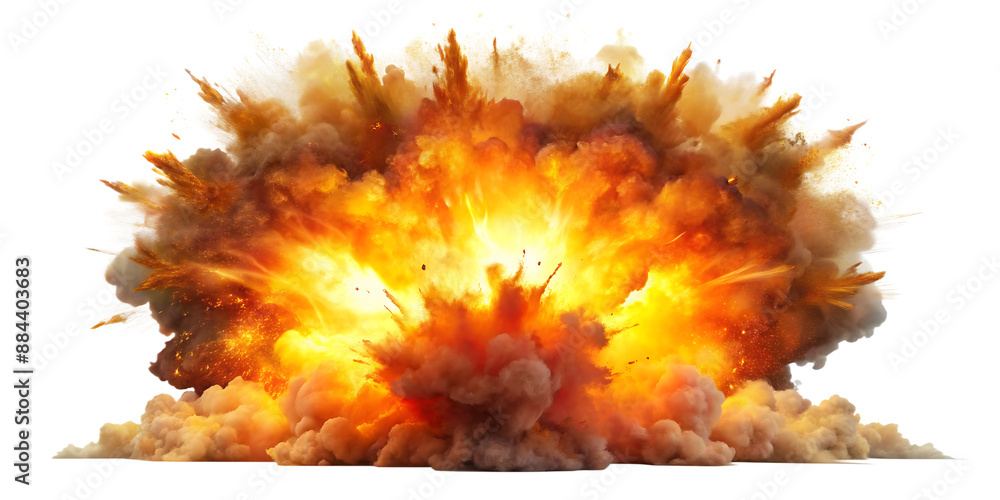 Explosion border isolated on transparent background - Generative AI ...