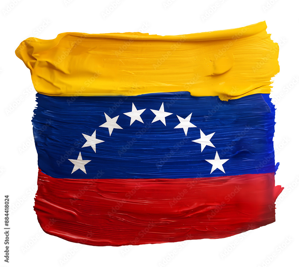 Representación de la bandera de Venezuela, realizada con pinceldas con ...