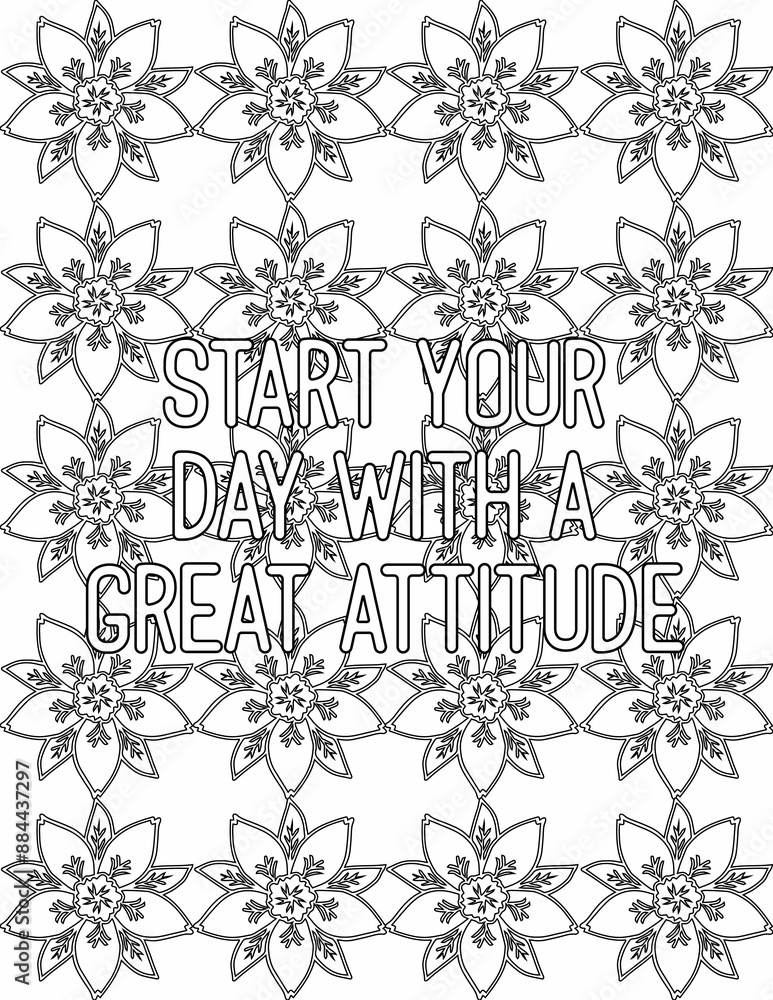 Printable floral coloring page for kids and adults with affirmation ...