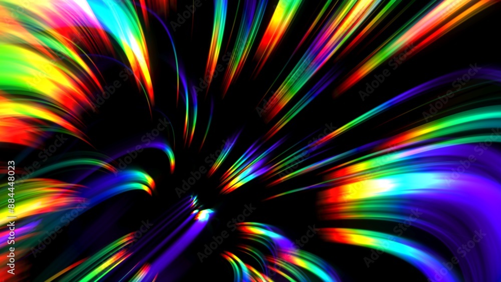 Abstract distortion refraction of rainbow rays with spectral gradient ...