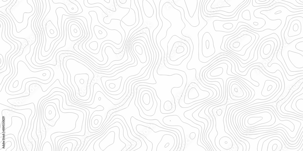 Vector white wave line geography landscape Topo contour map on white ...