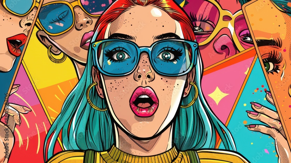 comic-style panel showing the life of a social media influencer, from ...