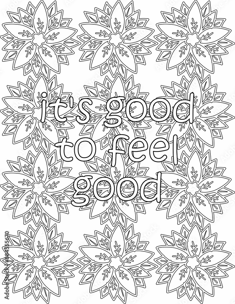 Stock-Illustration „Printable floral coloring page for kids and adults ...