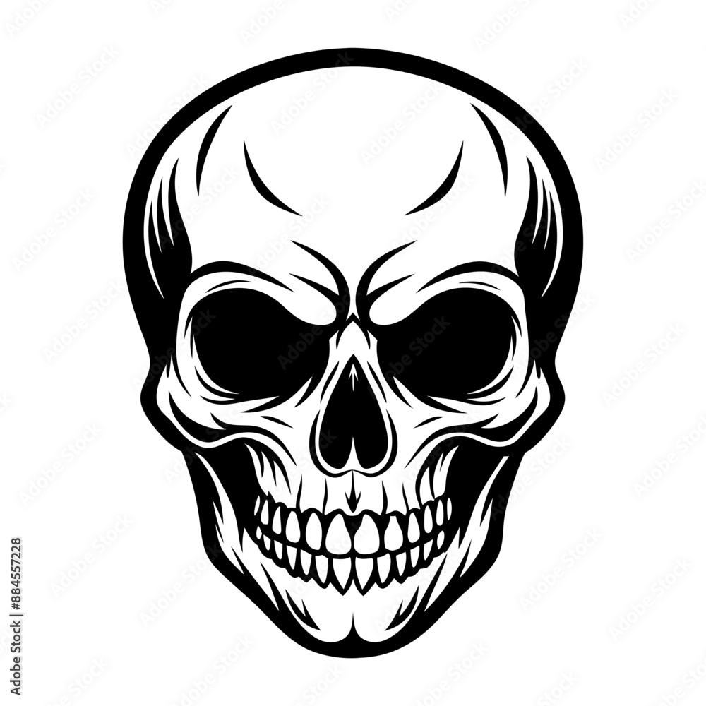 Skull Head Vector Illustration. Printable skull head vector graphics ...