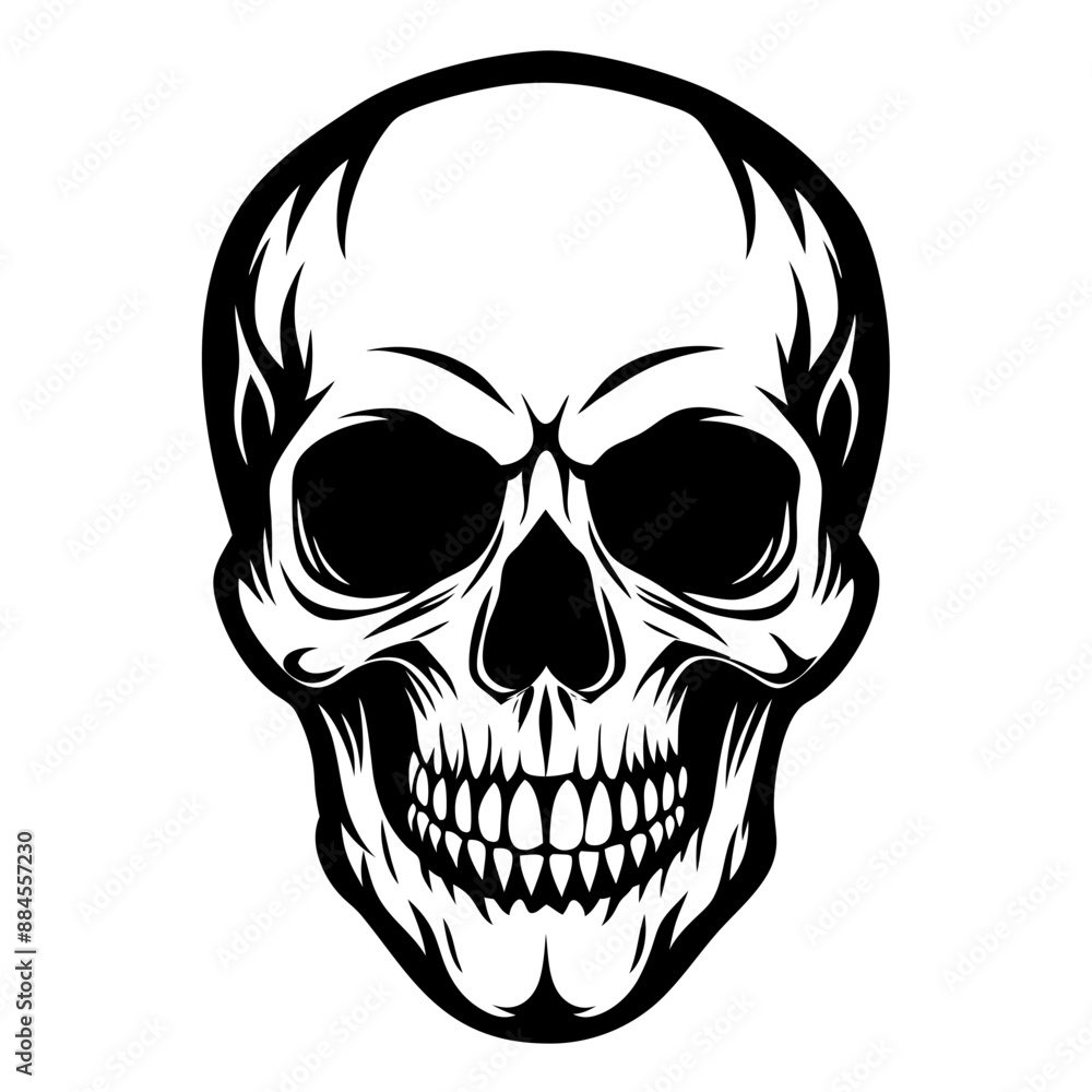 Skull Head Vector Illustration. Printable skull head vector graphics ...