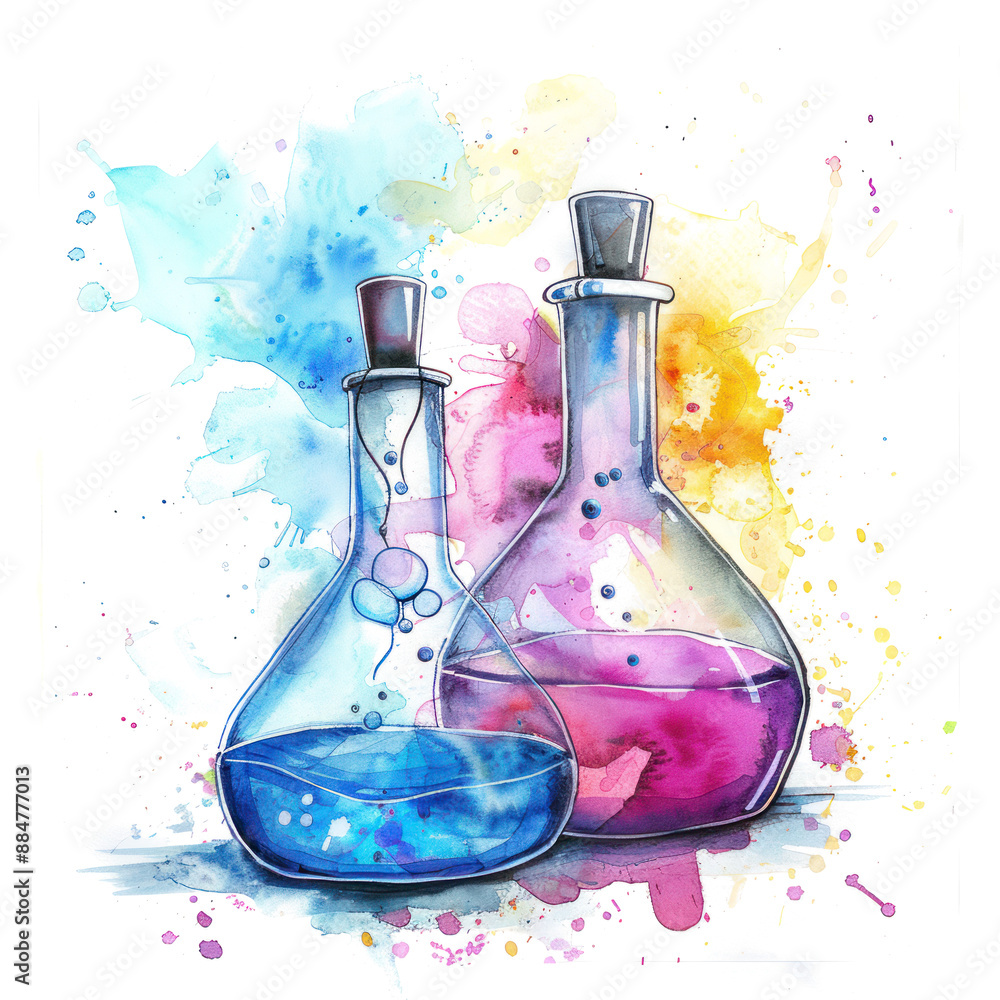 Science watercolor illustration isolated on transparent. png file for ...