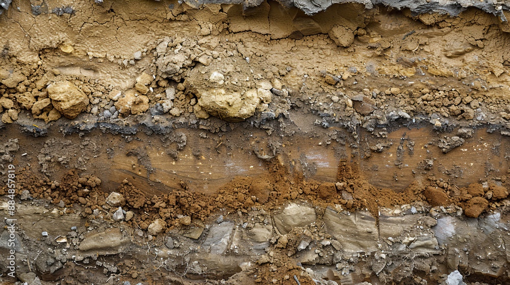 Section of Soil with Underground Water, Layers of Earth and Rocks ...