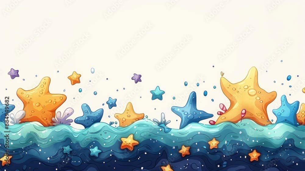 Blank white page with colorful cartoon fairy tale elements around the ...