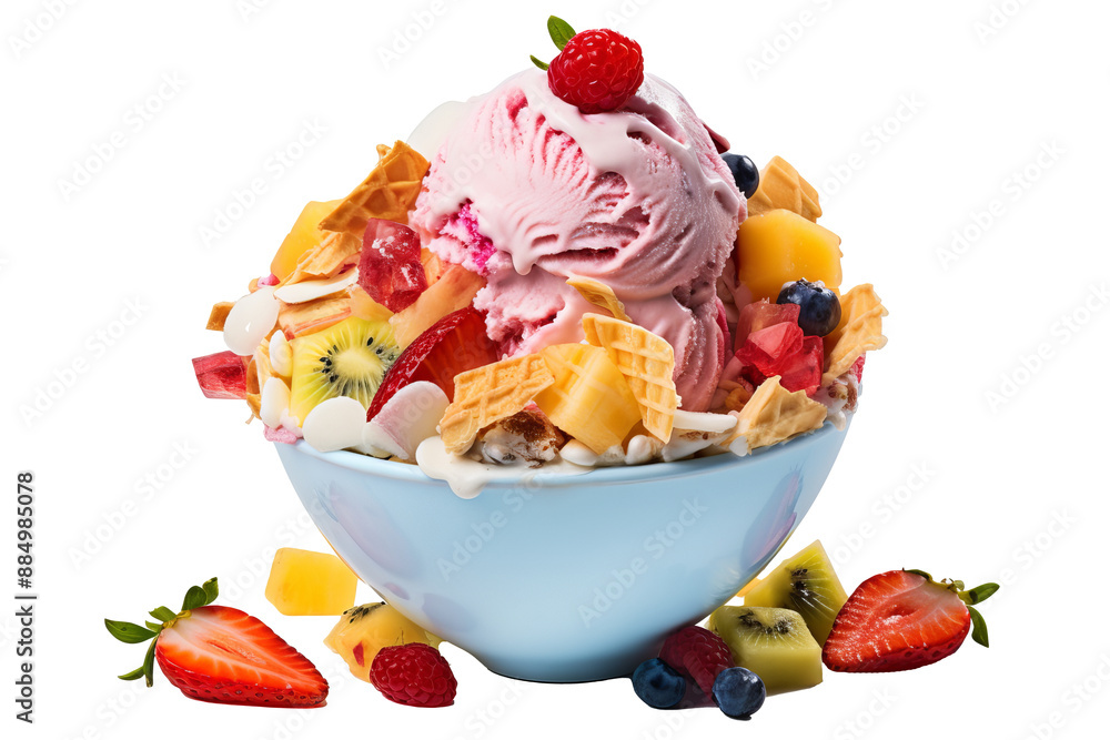Tutti frutti ice cream PNG with transparent background, colorful frozen ...