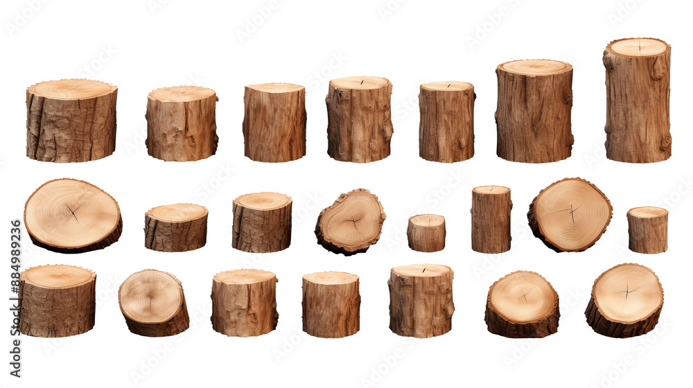 Collection of wooden tree log trunks and stumps cutout PNG files ...