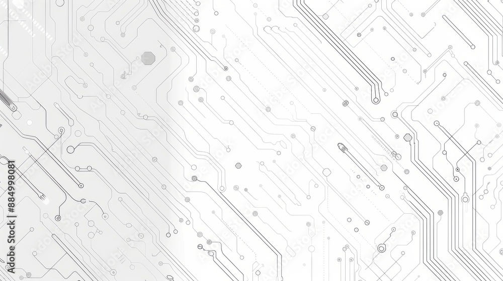 Abstract grey circuit line technology pattern on white background ...