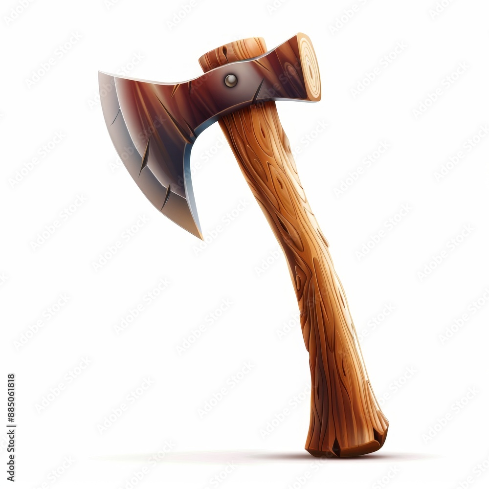 Axe icon, ax symbol, 3d realistic hatchet sign, cleaver emblem ...