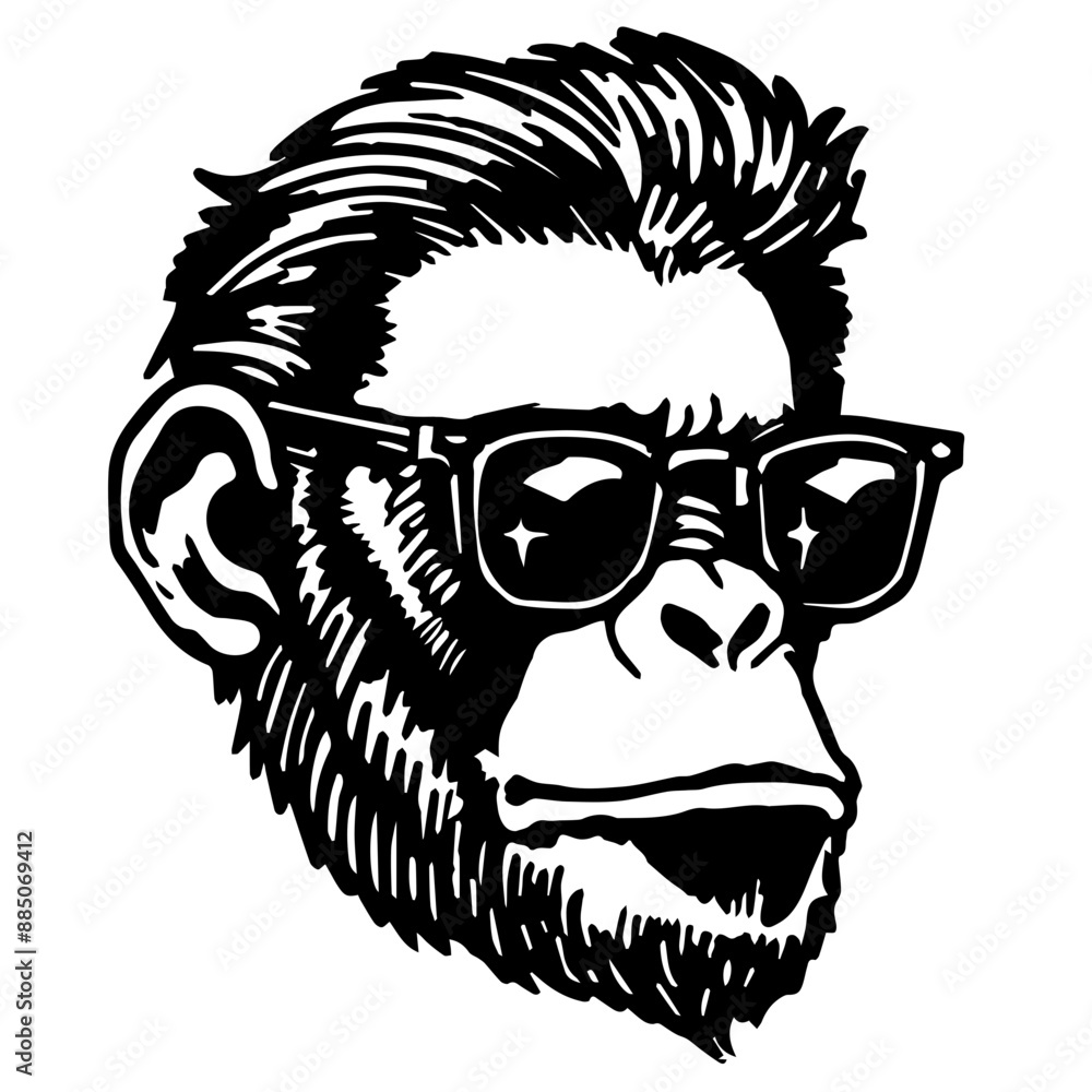 Monkey Ape SVG vector transparent background PNG clipart Stock Vector ...
