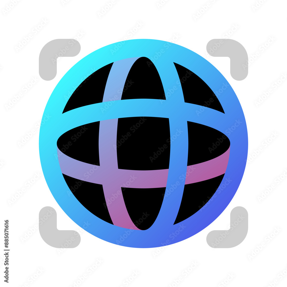 Editable open-world game, simulation, globe vector icon. Video game ...