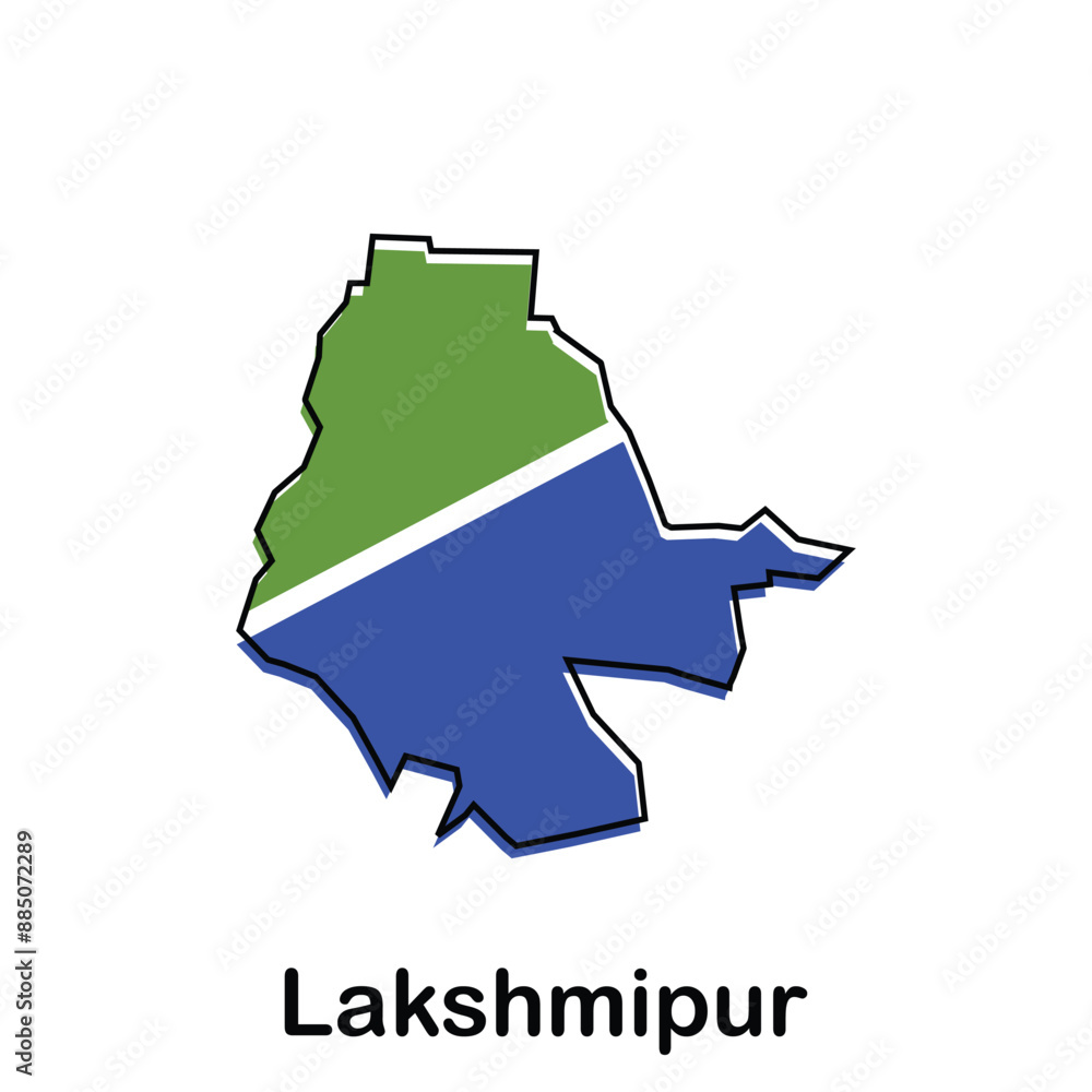 Map City of Lakshmipur, Vector isolated illustration of simplified ...