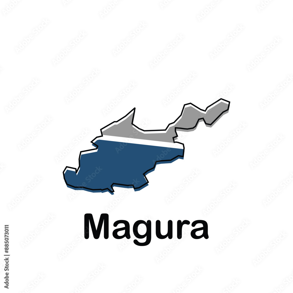 Map City of Magura design, High detailed Vector Design Template ...
