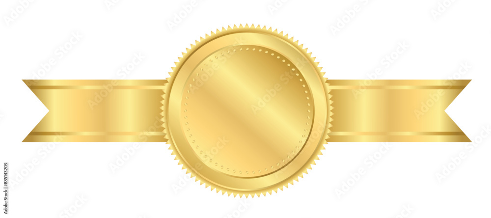Gold medal winner with orizontal ribbons ,medals Golden Gradient Badge ...