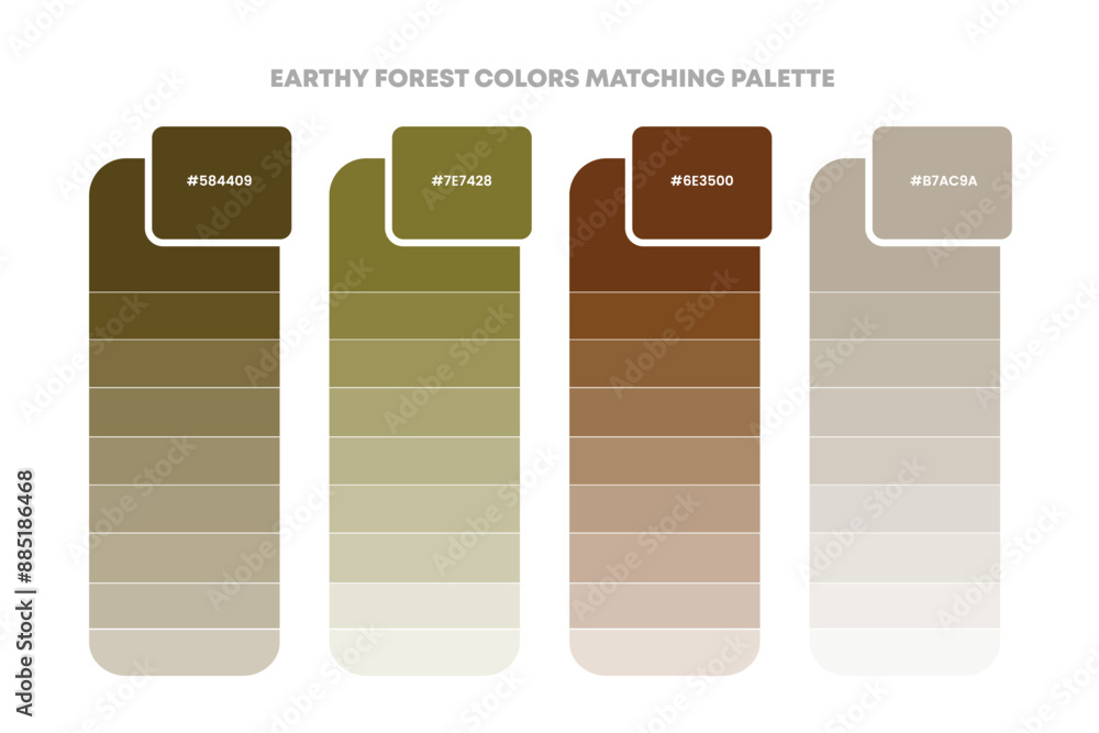 Color palette guide in Earthy color theme collections. Color ...