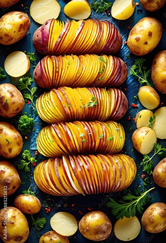 crispy hasselback potatoes fan out stunning display culinary artistry ...