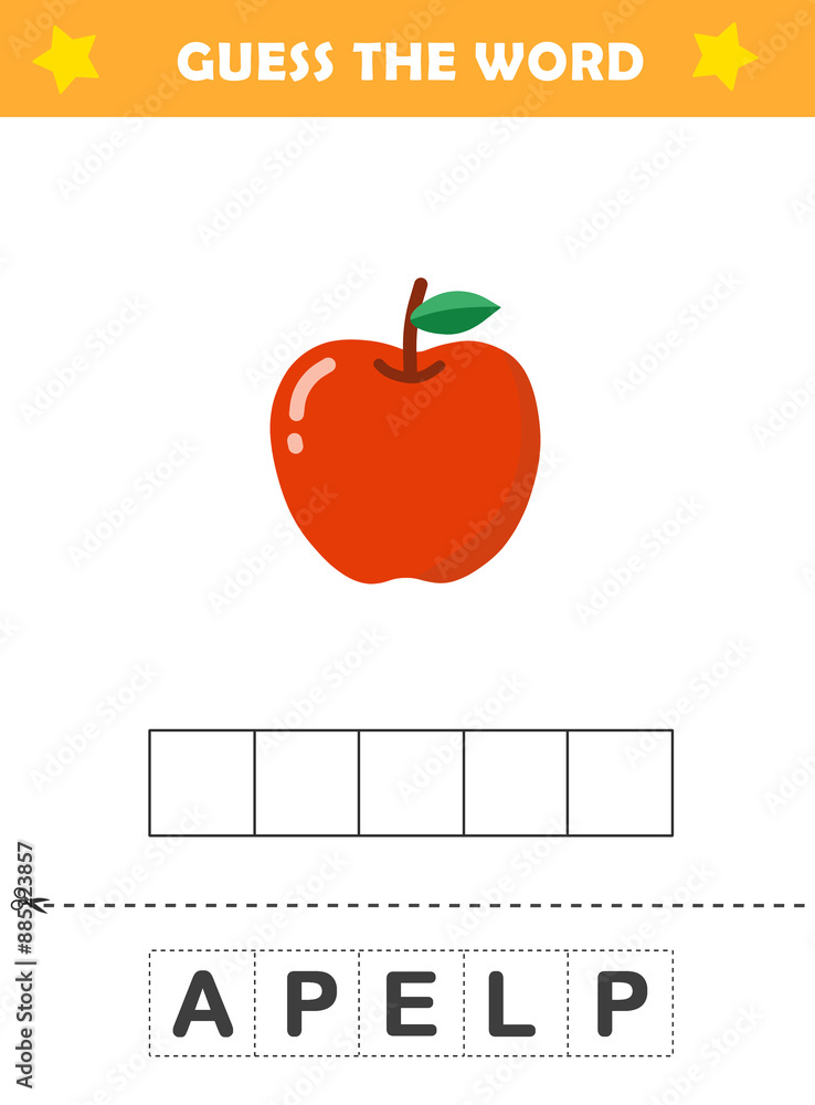 Guess the Word Worksheet for kids. Fun Spelling Practice Activity for ...