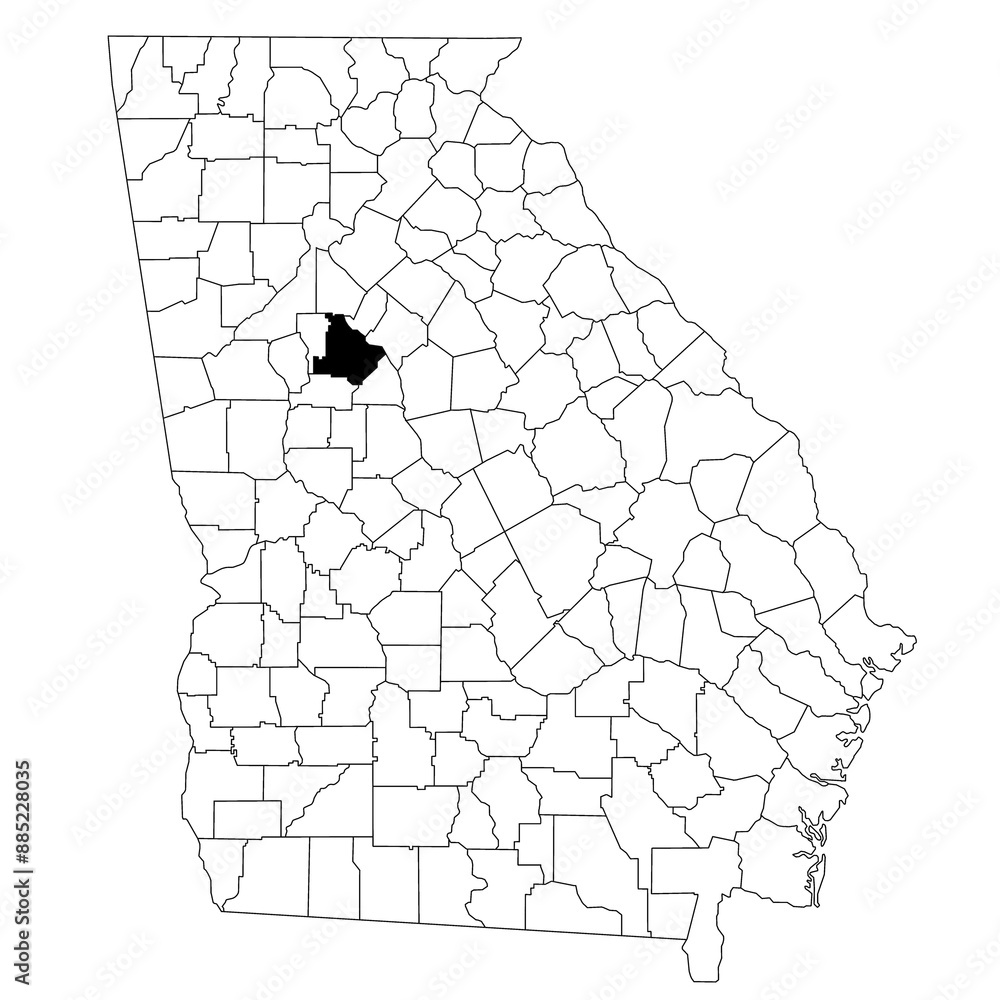 Map of Henry County in Georgia state on white background. single County ...
