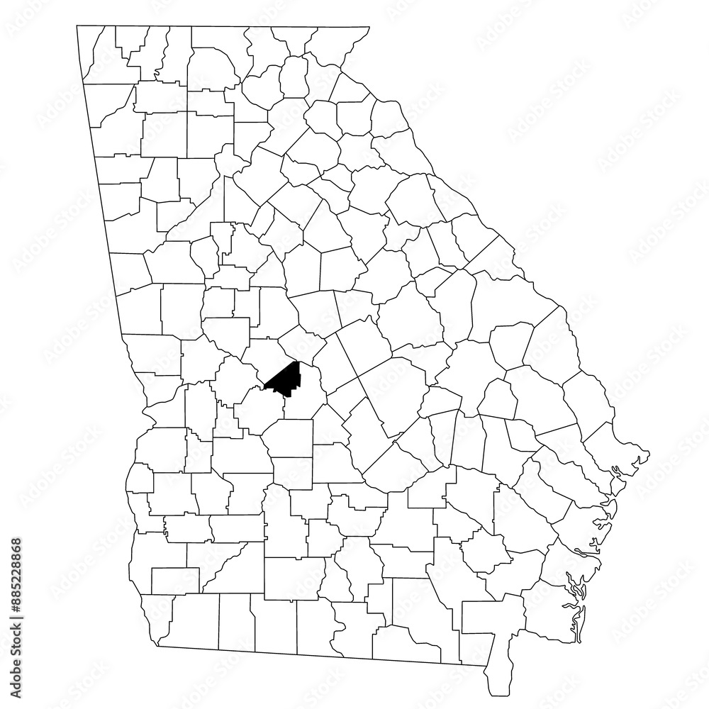 Map of peach County in Georgia state on white background. single County ...