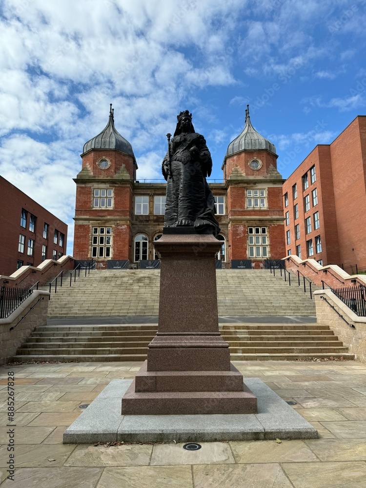 Derby, England, UK. June 22, 2024. The statue of Queen Victoria outside ...