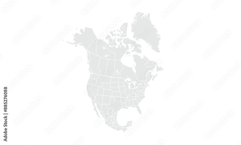 North America map illustration,isolated on white background for website ...