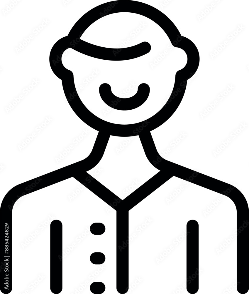 Line drawing of a healthcare worker smiling, wearing scrubs Stock ...