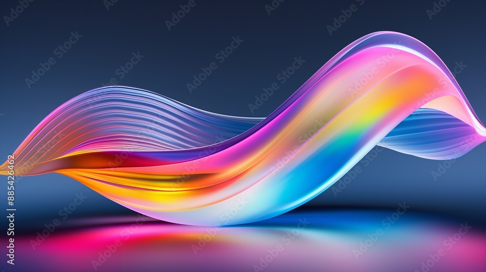 Abstract modern neon illustration. Light waves soundwaves or sine waves ...