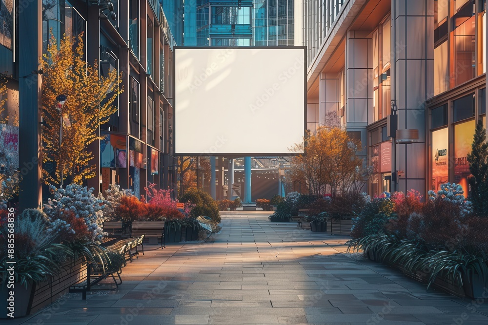 A dynamic city plaza with interactive art installations and a vertical ...