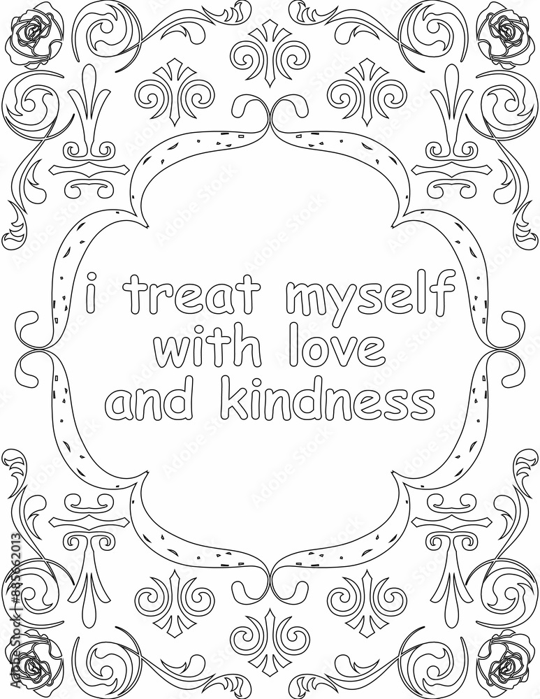 Ilustracja bez tantiem: Printable floral coloring page for kids and ...