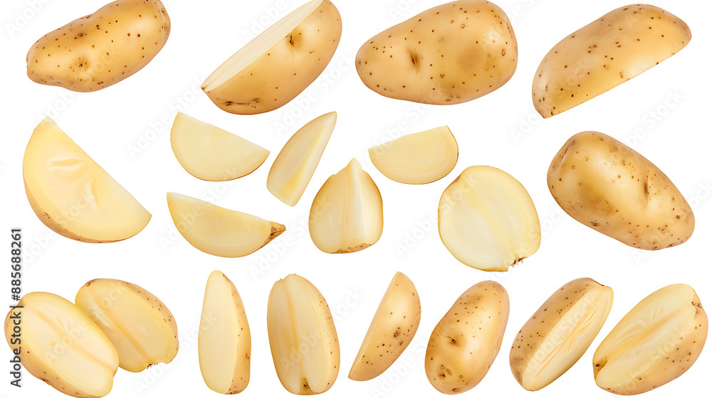 Potato potatoes vegetable, many angles and view side top front cluster ...