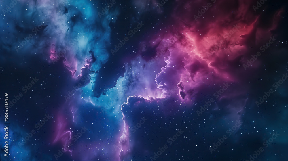 amazing nebula and space background with colorful smoke, nebulus, stars ...