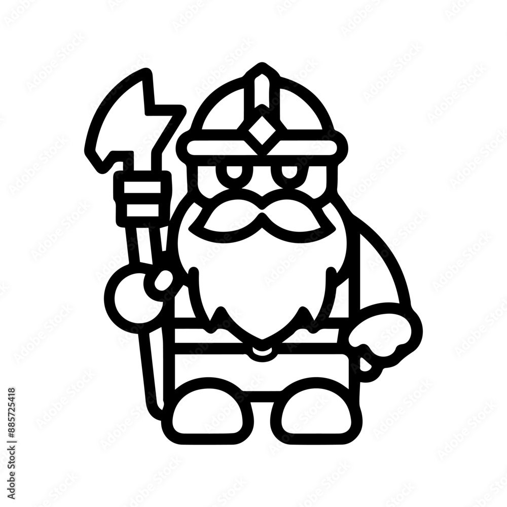 dwarf icon or modern line symbol. Vector line art and icon design with ...