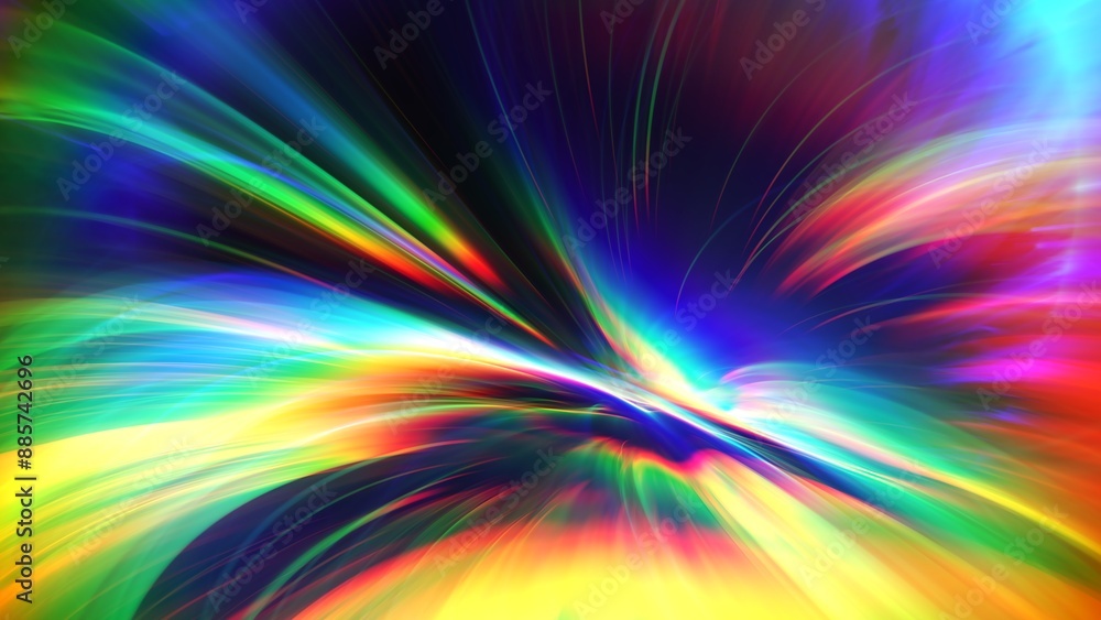 Abstract distortion refraction of rainbow rays with spectral gradient ...