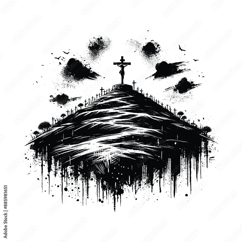Calvary Hill Illustrate the hill where Jesus was crucified, with the ...