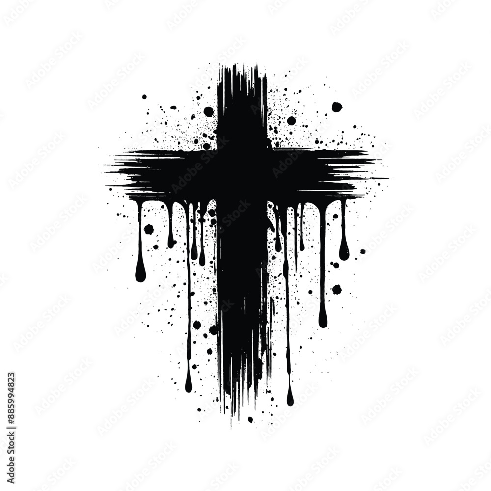 Cross and Blood Visualize drops of blood falling onto the cross Stock ...