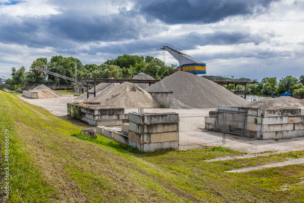 Gravel quarry, plant - industrial stone production, industrial plant ...