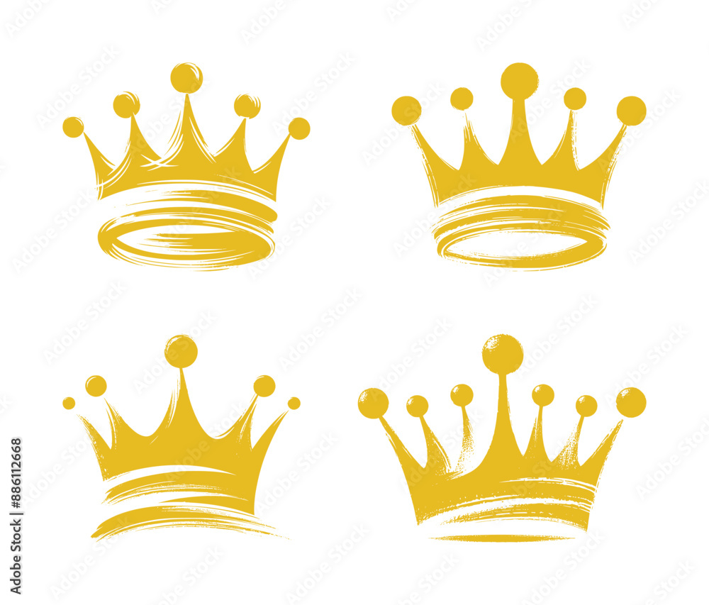 crown logo brush stroke style (artwork 1) Stock Vector | Adobe Stock