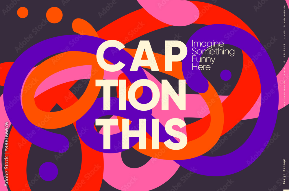 Bold and abstract poster design featuring vibrant color scheme and ...