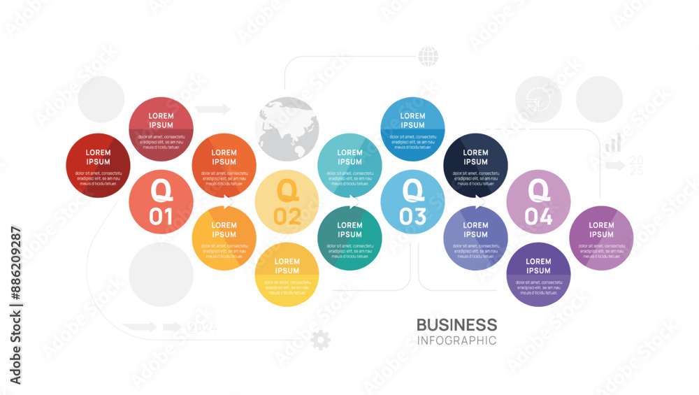 Infographic circle diagram 12 steps template for business, presentation ...
