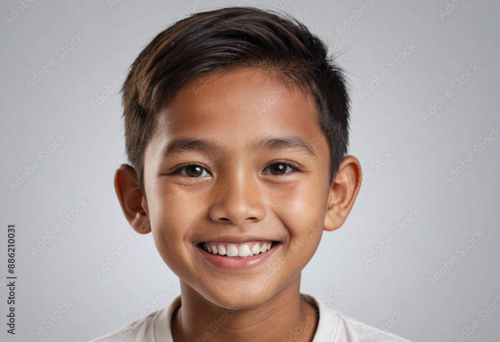 Portrait view of a regular happy smiling Myanmar boy, ultra realistic ...